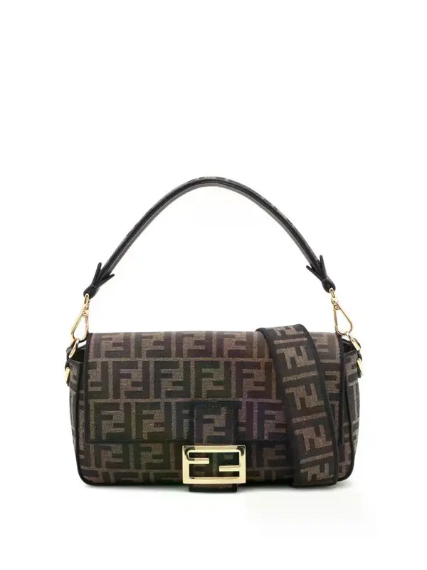 Fendi 2000-2010 Medium Zucca Canvas Baguette Satchel - Brown
