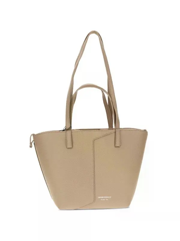 Emporio Armani Logo-print Leather Shoulder Bag - Neutrals