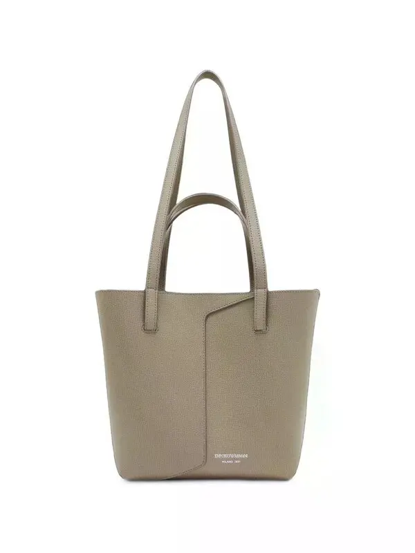 Emporio Armani Logo-print Leather Shoulder Bag - Neutrals