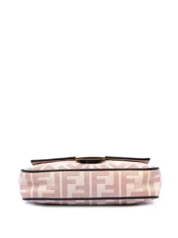 Fendi Zucca Embroidered Canvas Baguette Satchel