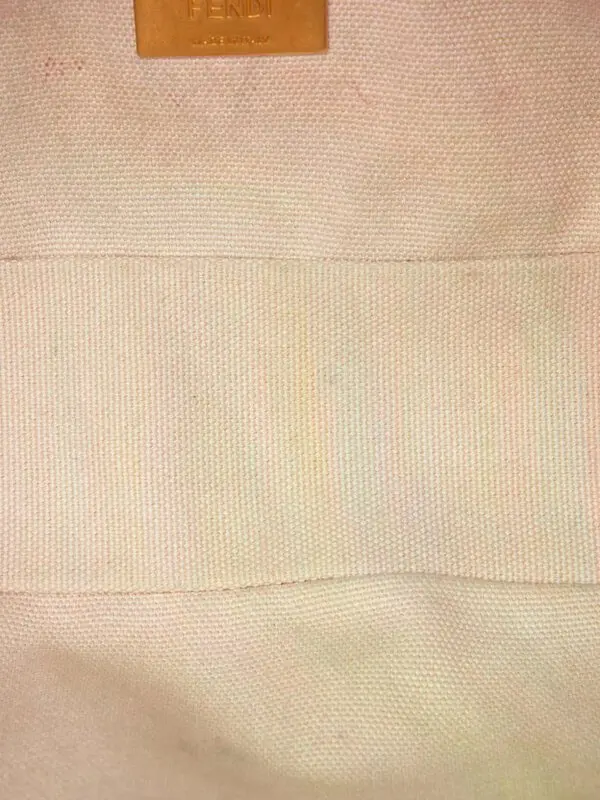 Fendi Zucca Embroidered Canvas Baguette Satchel