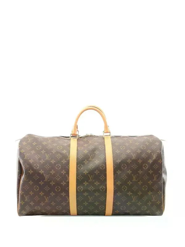 LOUIS VUITTON 2015 Monogram Keepall 55 Travel Bag - Brown