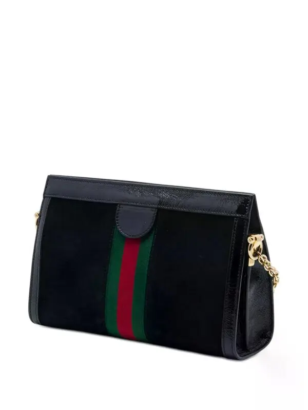 Gucci Ophidia Small Suede Web Chain Crossbody Bag - Black