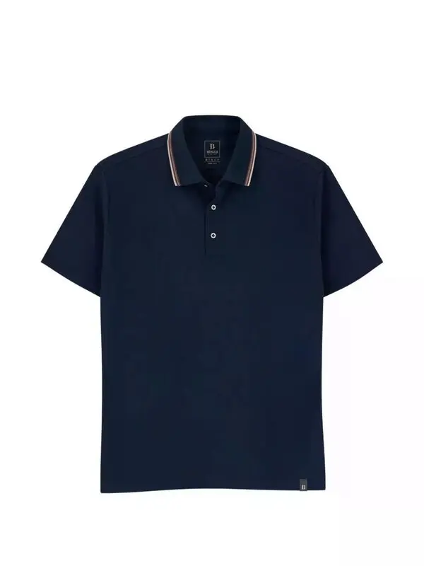 Boggi Milano Polo In Stretch Cotton Blend Piqué Cool Jade-fresh - Blue