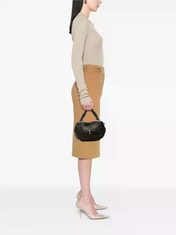 Celine 2008 Calfskin Pleated Bittersweet Hobo Bag