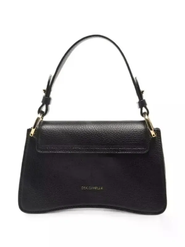 COCCINELLE Mini Logo-plaque Pebbled-leather Tote Bag - Black