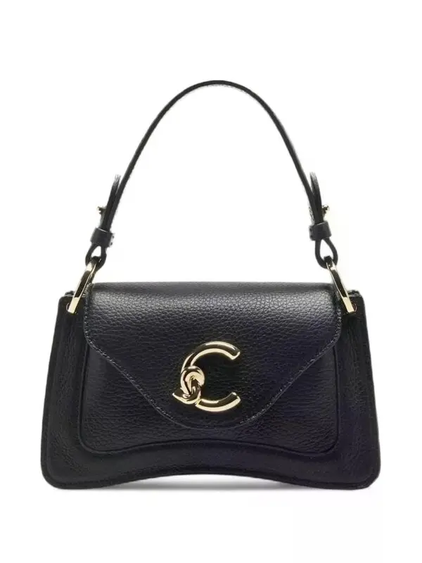 COCCINELLE Mini Logo-plaque Pebbled-leather Tote Bag - Black
