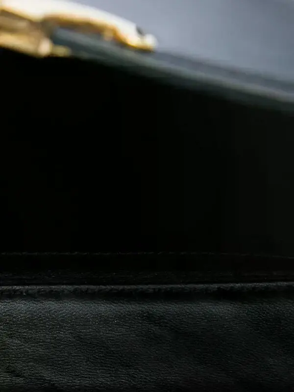 Celine Shiny Calfskin Triomphe Claude Shoulder Bag - Black