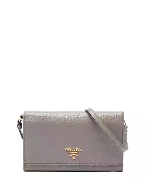 Prada 2010-2026 Saffiano Wallet On Strap Crossbody Bag - Brown