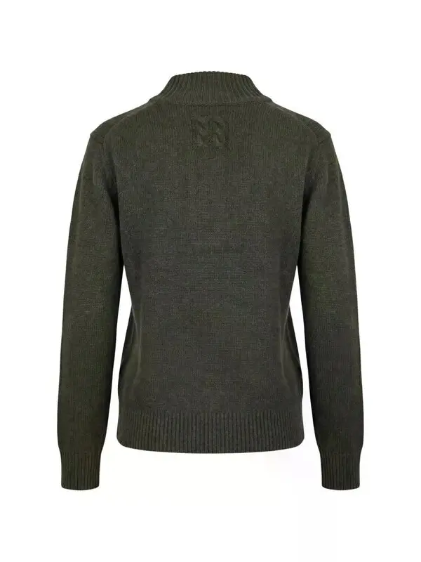 NILI LOTAN Button-placket High-neck Sweater