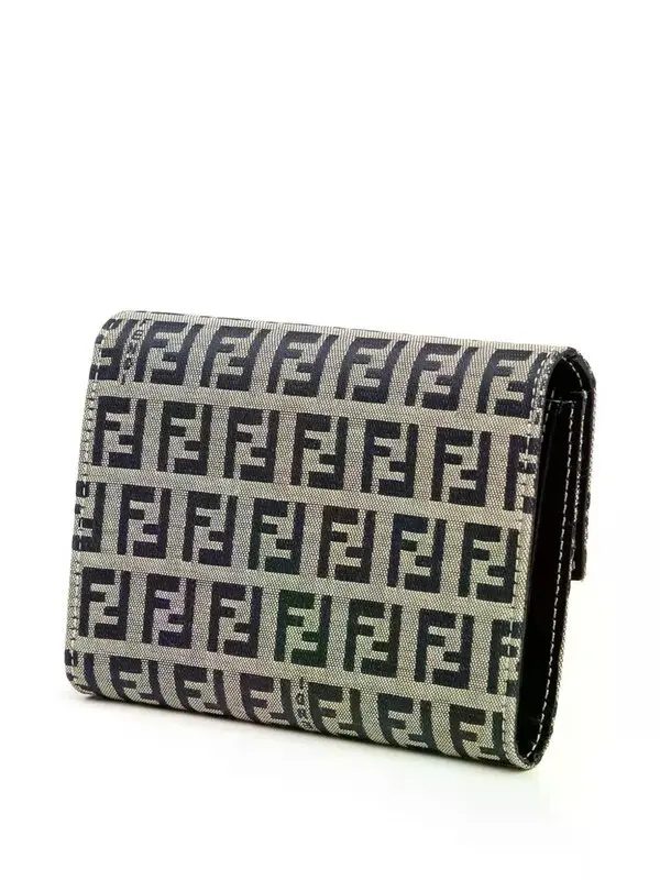 Fendi 2000-2010 Zucchino Canvas Trifold Wallet Small Wallets - Grey