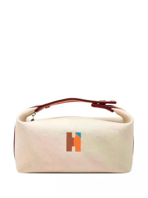Hermès 2010-2026 Small Toile Bride A Brac H Pavillon Case Vanity Bag - Brown