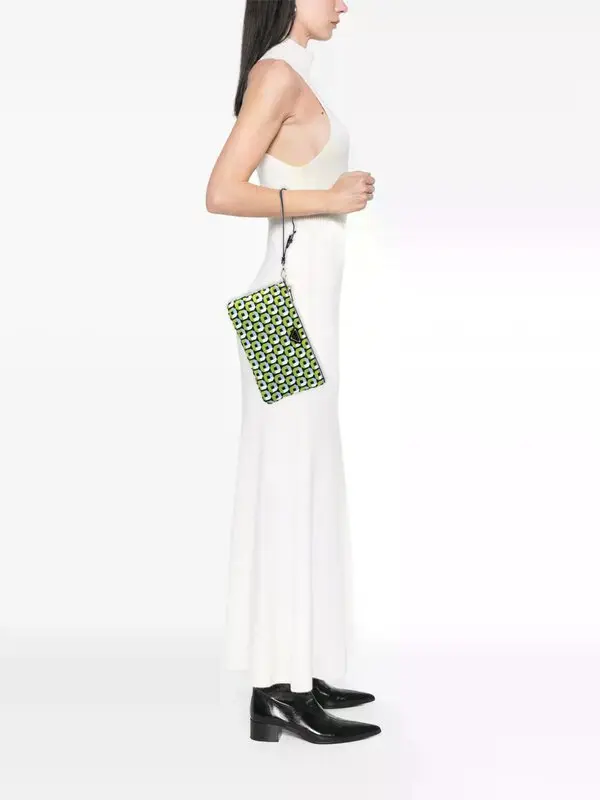 Prada Tessuto Printed Wristlet Clutch Bag