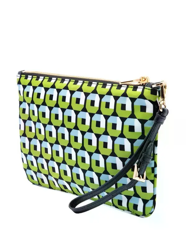 Prada Tessuto Printed Wristlet Clutch Bag