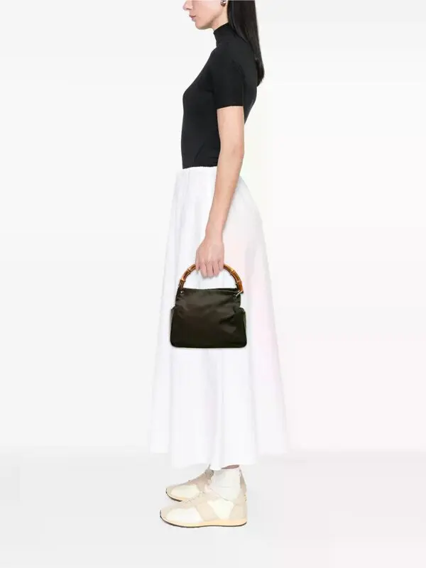 Gucci 20th Century Nylon Bamboo Handbag - Brown
