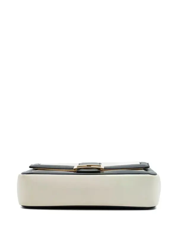 Fendi Bicolor Leather Chain Midi Baguette Shoulder Bag