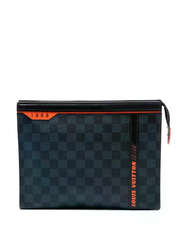 LOUIS VUITTON 2019-2026 Damier Cobalt Race Pochette Voyage Mm Clutch Bag - Blue