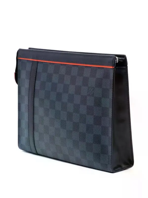LOUIS VUITTON Damier Cobalt Race Pochette Voyage Mm Clutch Bag