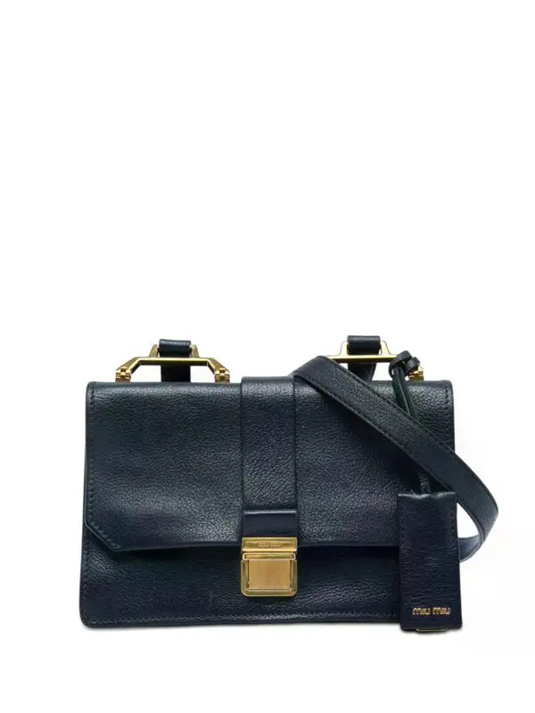 Miu Miu 2010-2026 Goatskin Madras Crossbody Bag - Blue