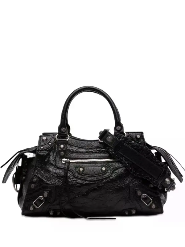 Balenciaga 2010 Lambskin Motocross Neo Cagole City Satchel - Black