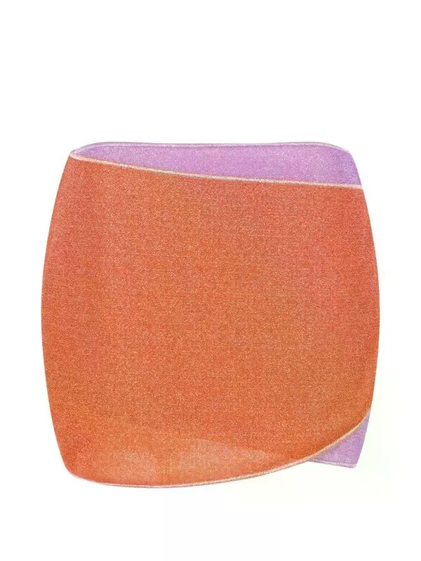Oseree Lumière Double Asymmetrical Mini Skirt - Orange