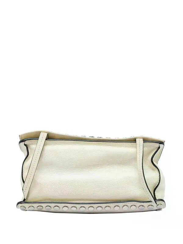 Prada Glace Calfskin Studded Flap Satchel - White