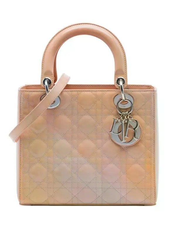 Dior 2013 Medium Patent Cannage Lady Satchel - Brown