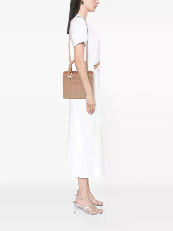 Dior Patent Cannage Lady Satchel - Brown