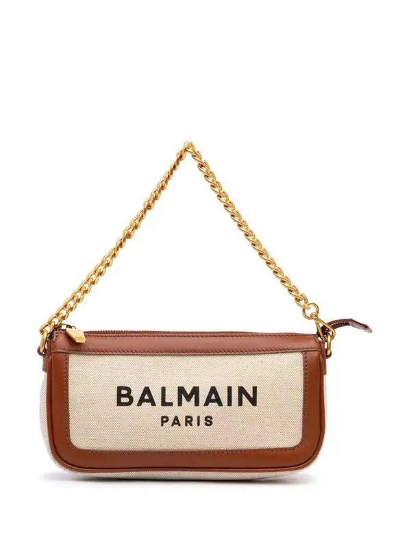 Balmain 2021-2026 Mini Canvas B Army Logo Satchel - Neutrals
