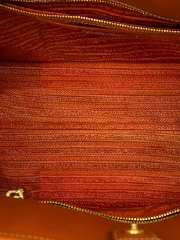 Prada Saffiano Trimmed Canvas Canapa Satchel - Neutrals