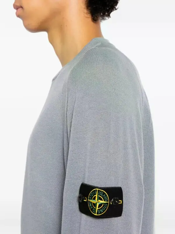 Stone Island Logo Patch Raglan Sleeve Sweater