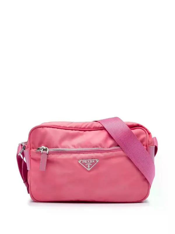 Prada 2021-2026 Tessuto Camera Bag Crossbody Bag - Pink