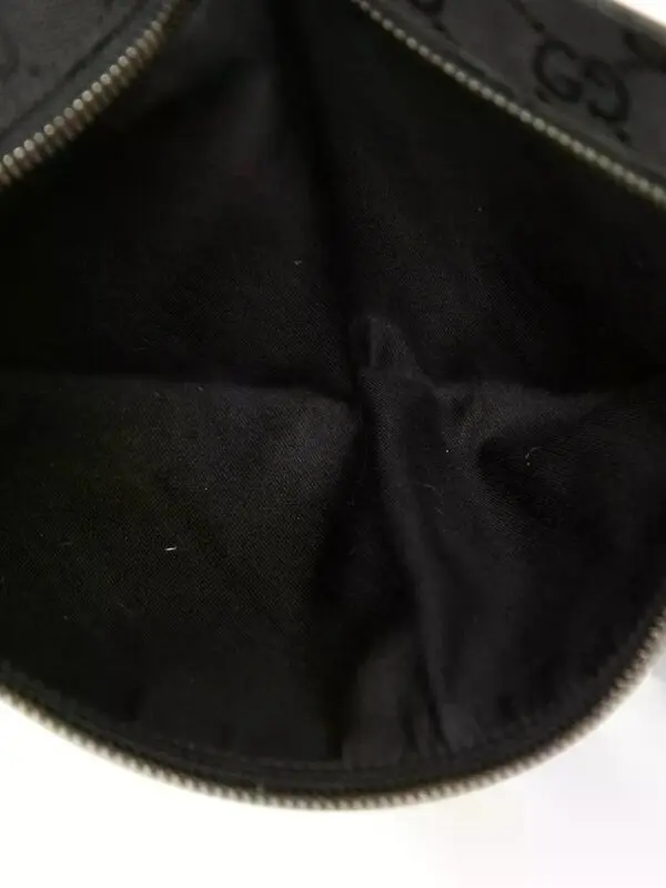 Gucci Gg Canvas Double Pocket Belt Bag - Black
