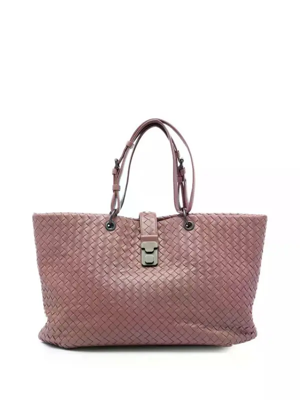 Bottega Veneta 2012-2026 Medium Nappa Intrecciato Capri Tote Bag - Pink