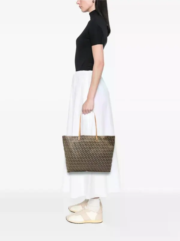 Fendi 2000-2010 Zucchino Canvas Tote Bag - Brown