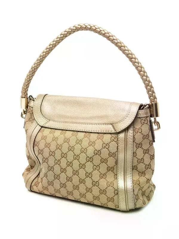 Gucci Gg Canvas Bella Flap Satchel - Gold