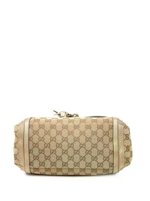 Gucci Gg Canvas Bella Flap Satchel - Gold
