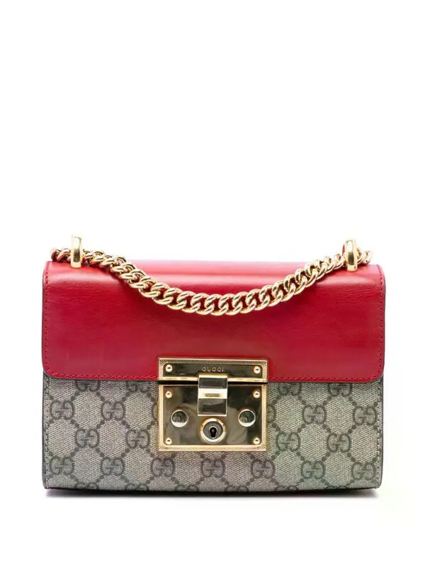 Gucci 2016-2026 Small Gg Supreme Padlock Crossbody Bag - Neutrals