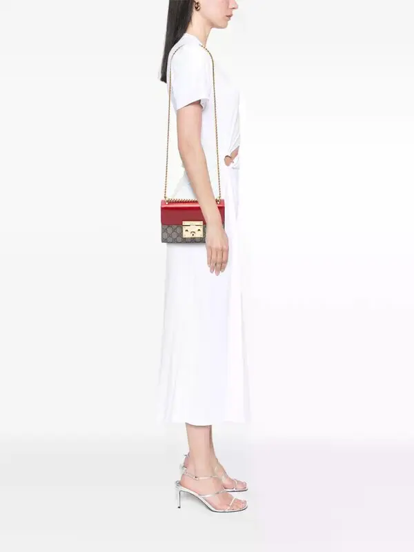 Gucci Gg Supreme Padlock Crossbody Bag - Neutrals