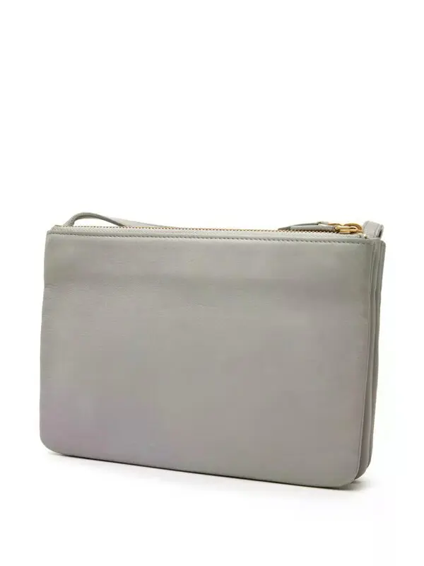 Celine Lambskin Trio Crossbody Bag - Grey