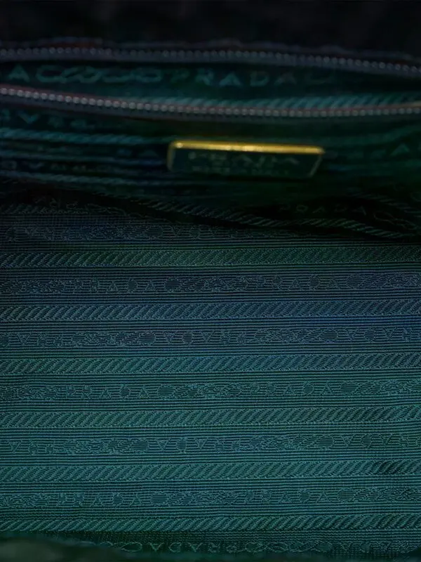 Prada Tessuto Metal Top Handle Bag