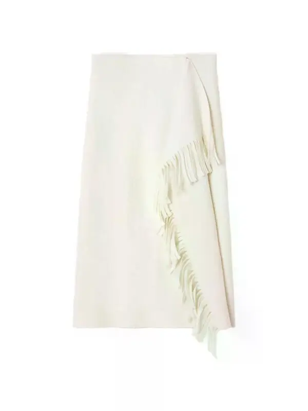 LANVIN Fringed Skirt In Cotton Knit - White