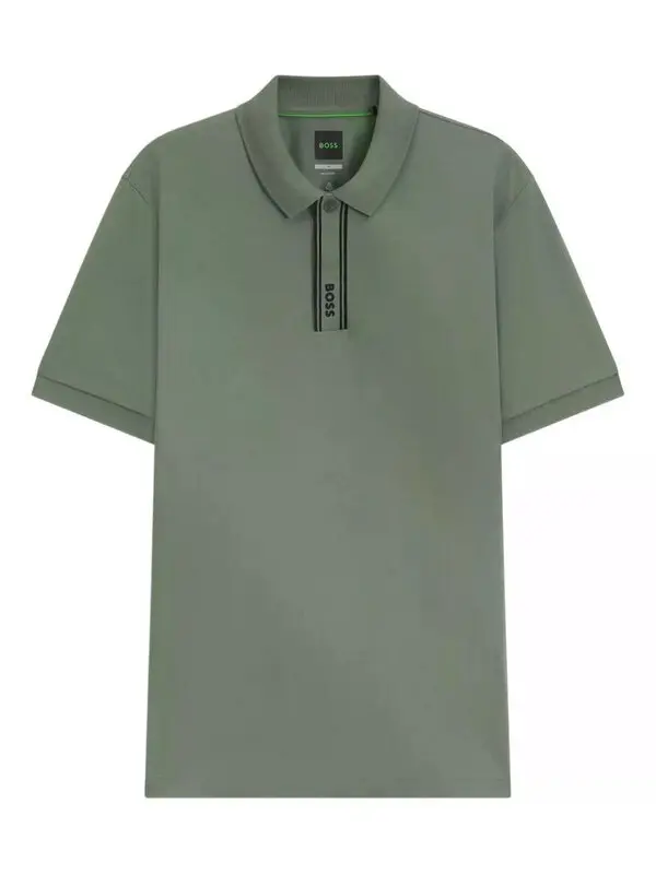 BOSS Striped-placket Polo Shirt - Green