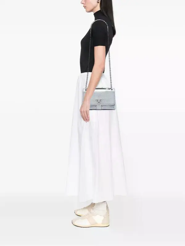 LOUIS VUITTON Metallic Leather Chain Bag Satchel - Silver