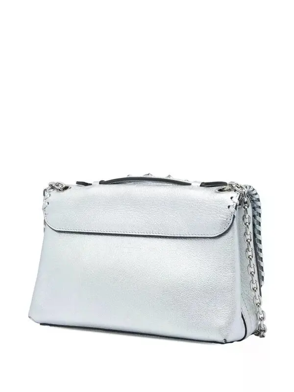 LOUIS VUITTON Metallic Leather Chain Bag Satchel - Silver