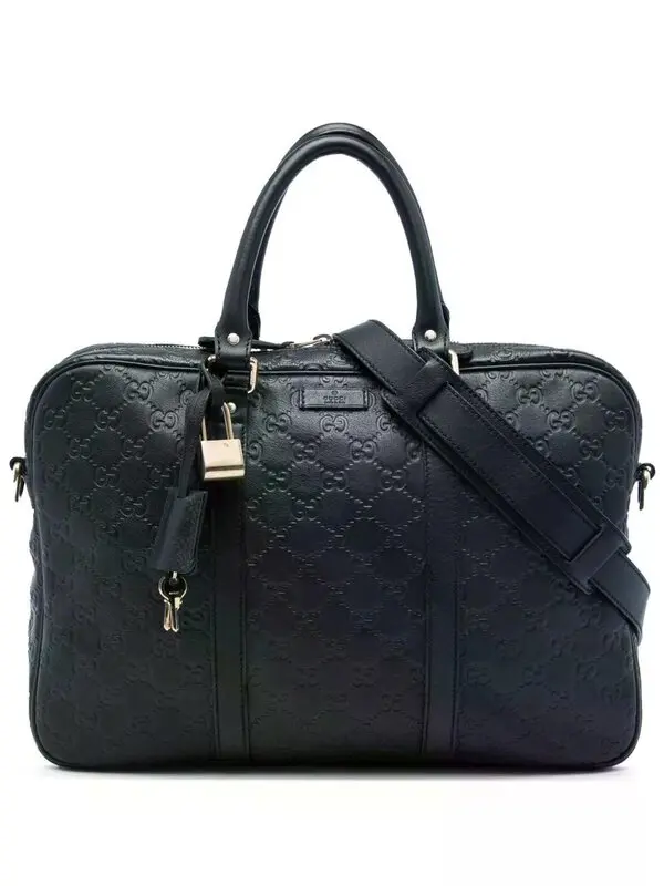 Gucci 2016-2026 Guccissima Business Bag - Black