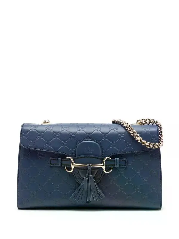 Gucci 2016-2026 Medium Guccissima Emily Shoulder Bag - Blue