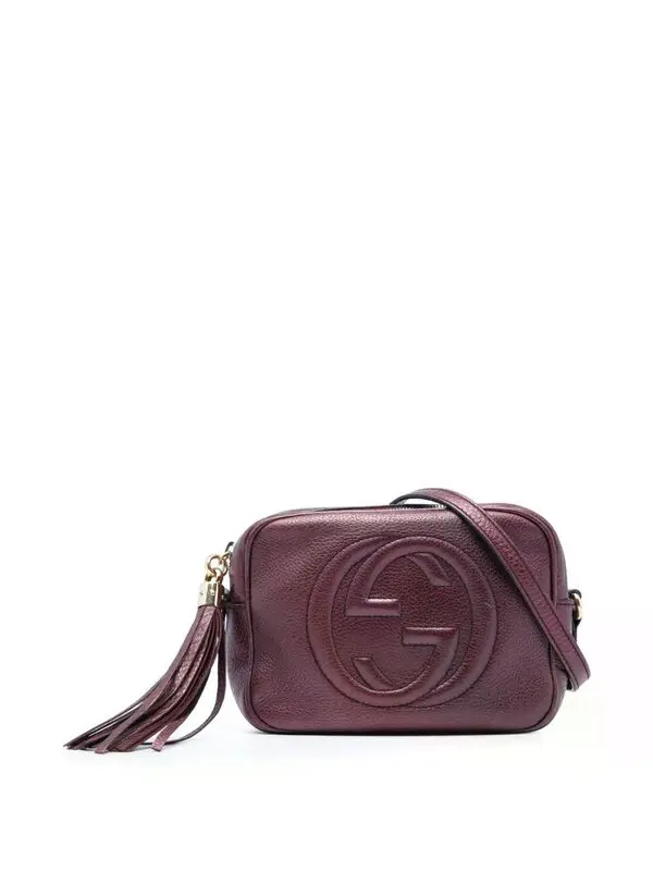 Gucci 2016-2026 Metallic Calfskin Soho Disco Crossbody Bag - Red