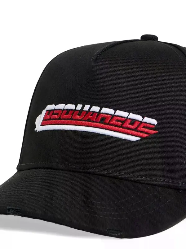 Dsquared2 Logo-embroidered Distressed Baseball Cap