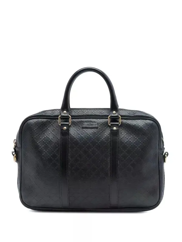 Gucci 2016-2026 Medium Diamante Calfskin Bright Business Bag - Black